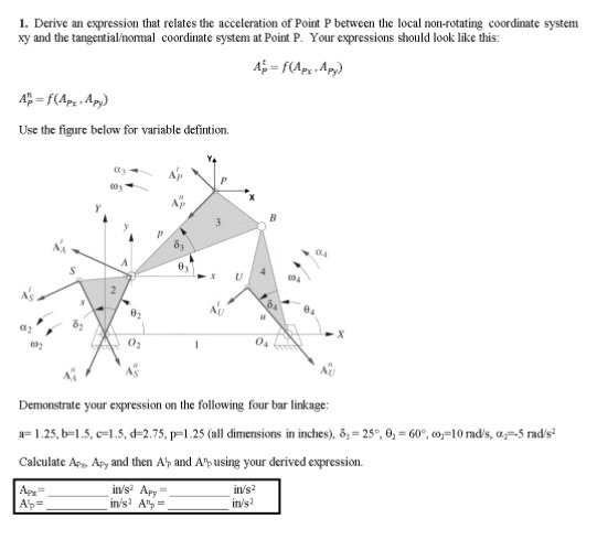 Solved Derive An Expression That Relates The Acceleration Of