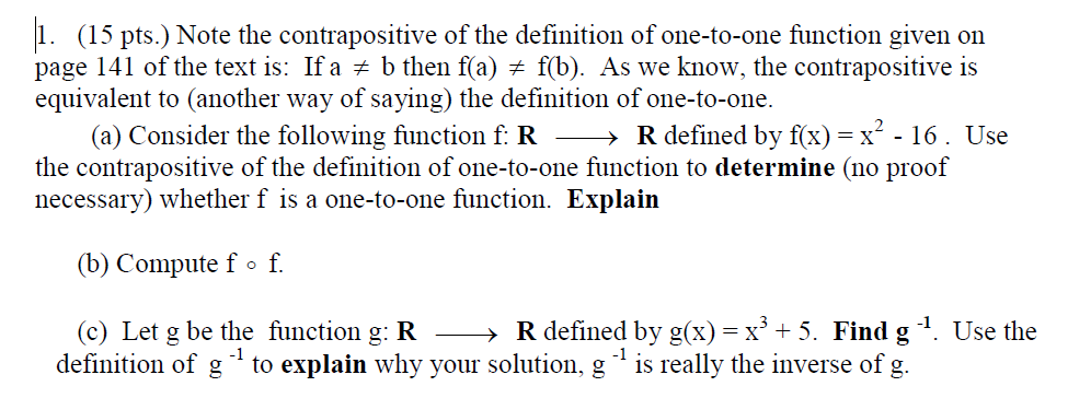 Solved 1. Note the contrapositive of the definition of | Chegg.com