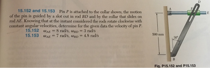 Solved Pin P is attached to the collar shown; the motion of | Chegg.com