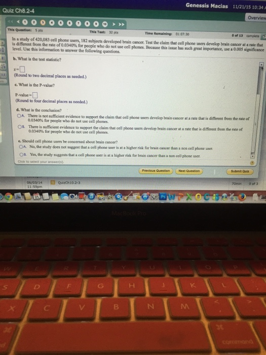 Solved In a study of 420.083 cell phone user. 182 subject | Chegg.com