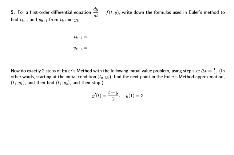 Solved For a first-order differential equation dy/dt = f(t, | Chegg.com