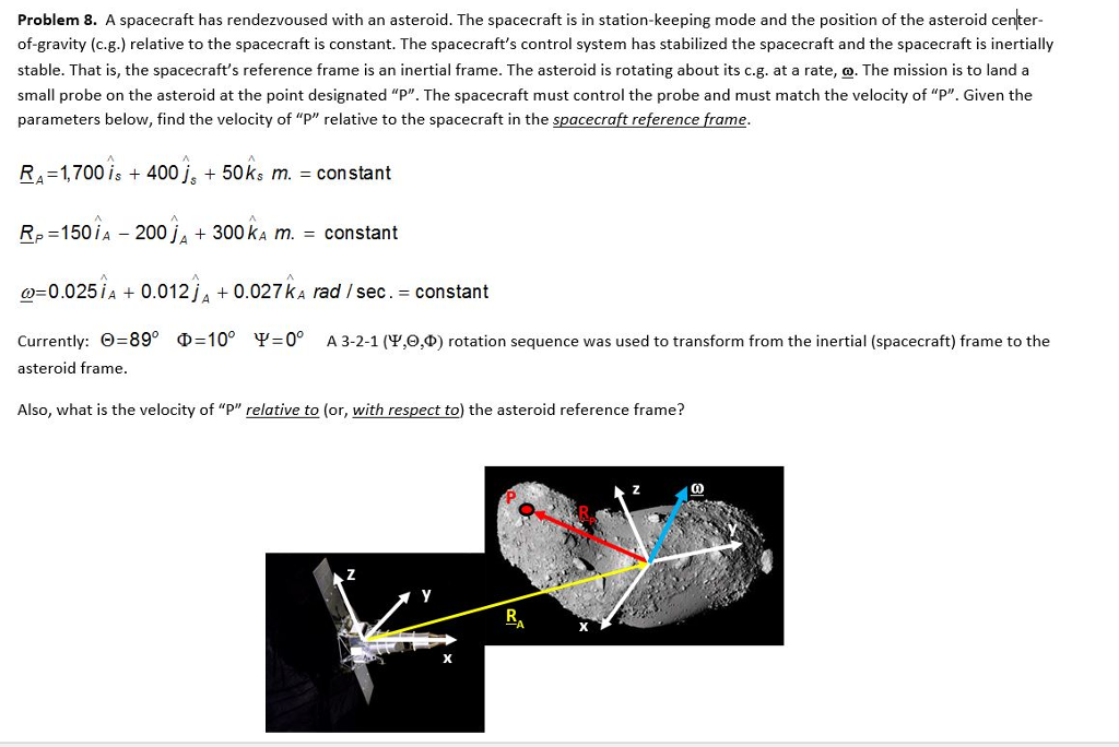 Solved Problem 8. A spacecraft has rendezvoused with an | Chegg.com