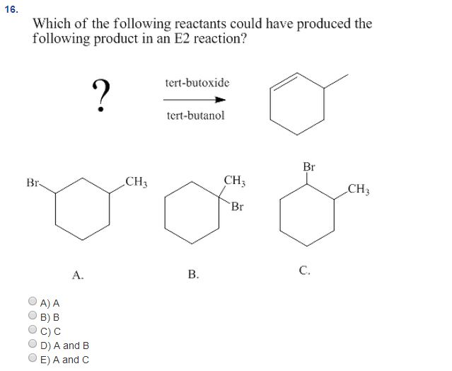 Solved Which of the following reactants could have produced | Chegg.com
