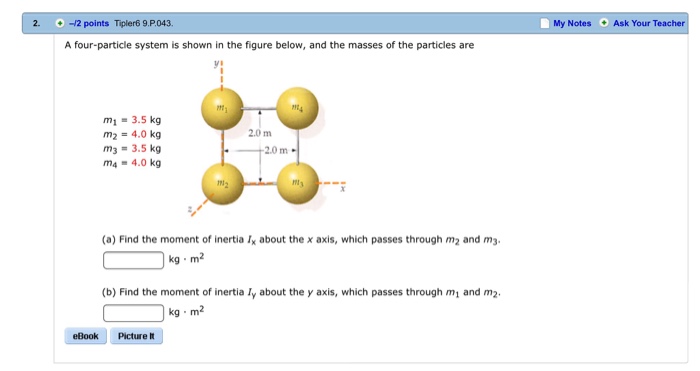 Solved A four-particle system is shown in the figure below, | Chegg.com