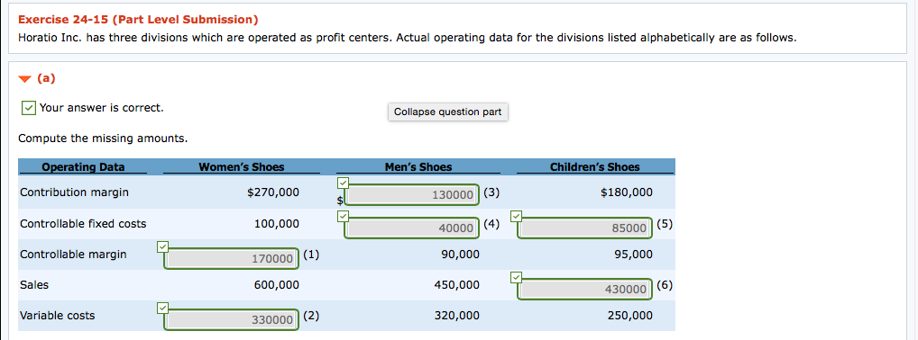 Solved Exercise 24-15 (Part Level Submission) Horatio | Chegg.com