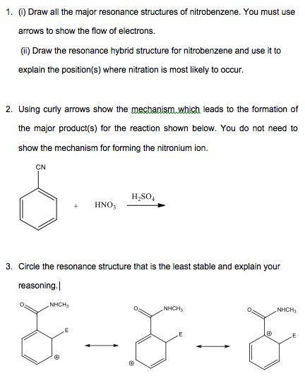 Solved 1. (i) Draw all the major resonance structures of | Chegg.com