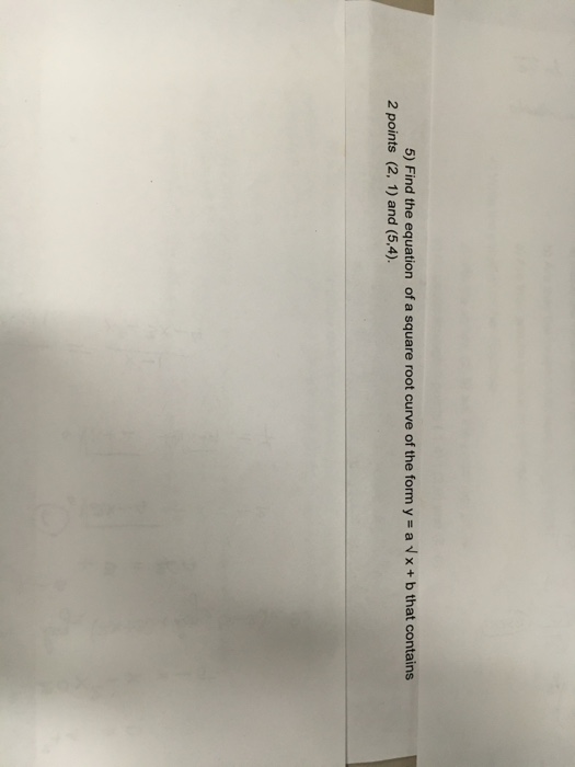 Solved Find the equation of a square root curve of the form | Chegg.com