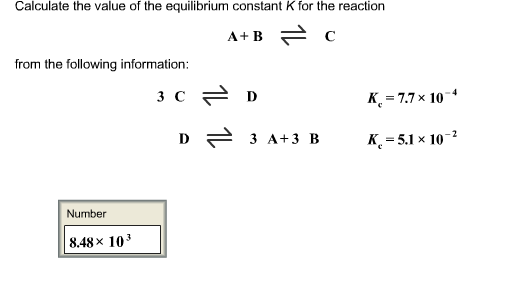 Solved Calculate the value of the equilibrium constant K for | Chegg.com