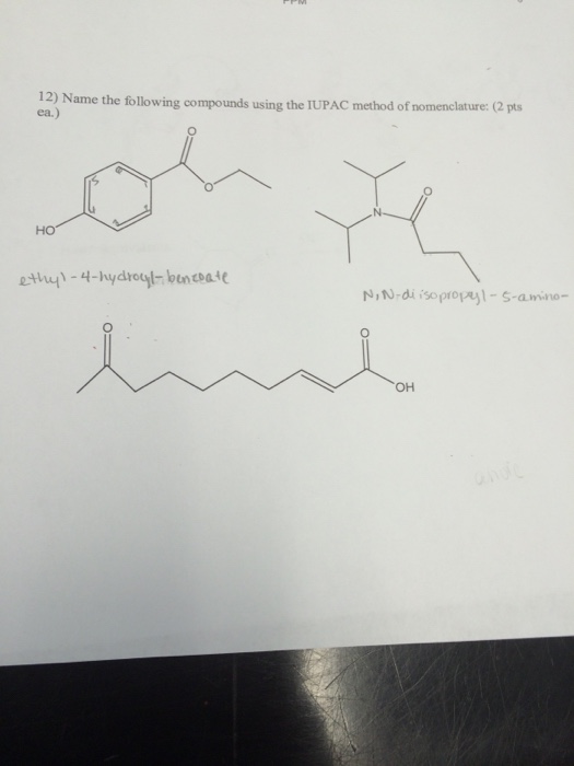 Solved Name the following compounds using the IUPAC method | Chegg.com