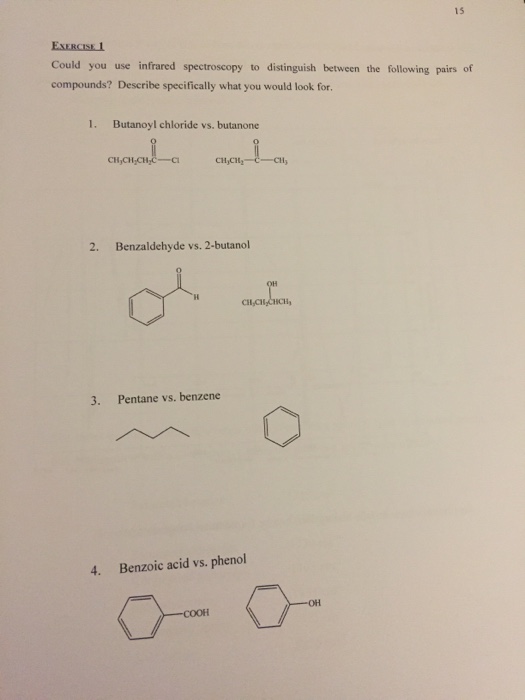 Solved Could you use infrared spectroscopy to distinguish | Chegg.com