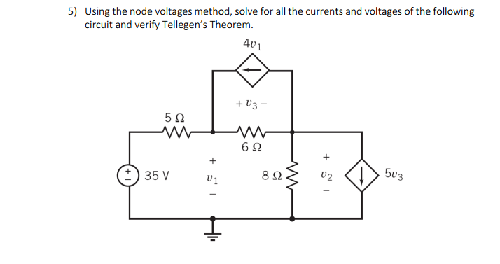 Solved Using the node voltages method, solve for all the | Chegg.com