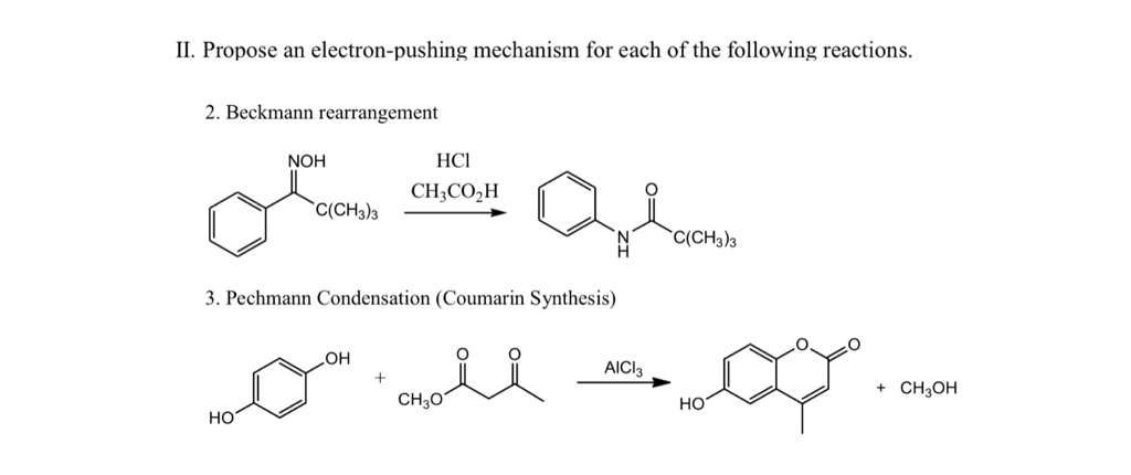 Solved II. Propose an electron-pushing mechanism for each of | Chegg.com