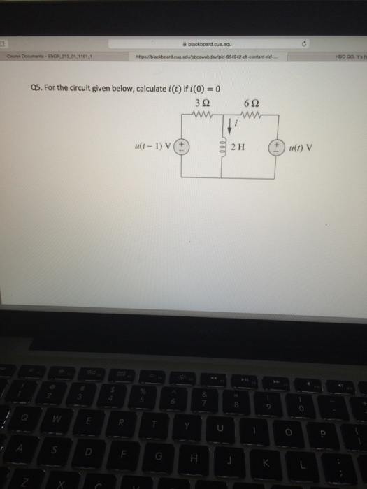 Solved For the circuit given below, calculate i(t) if i(0) = | Chegg.com