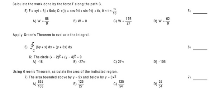 Solved Calculate the work done by the force F along the path | Chegg.com