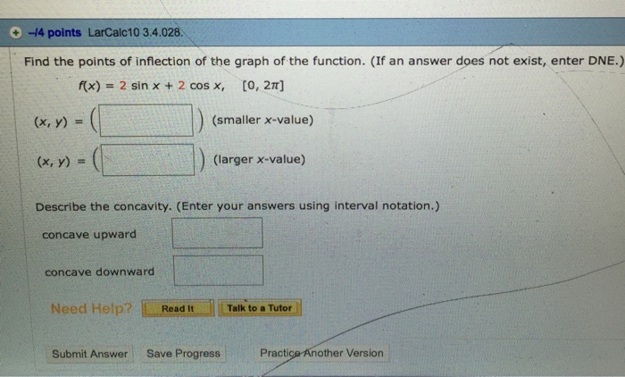 Solved Find the points of inflection of the graph of the | Chegg.com