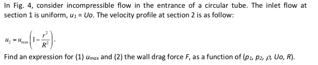 Solved In Fig. 4, consider incompressible flow in the | Chegg.com Solved In Fig. 4, consider incompressible flow in the | Chegg.com