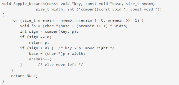 void *apple_bsearch(const void *key, const void | Chegg.com