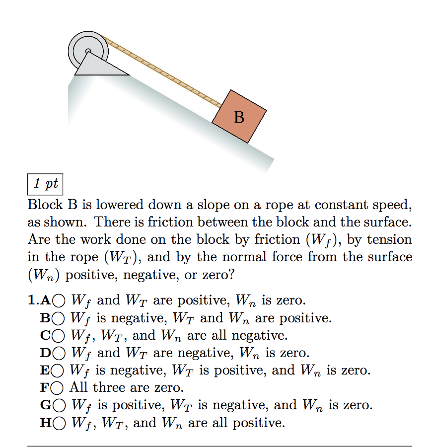 Solved Block B is lowered down a slope on a rope at constant | Chegg.com