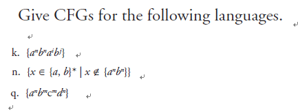 Solved Give CFGs for the following languages | Chegg.com