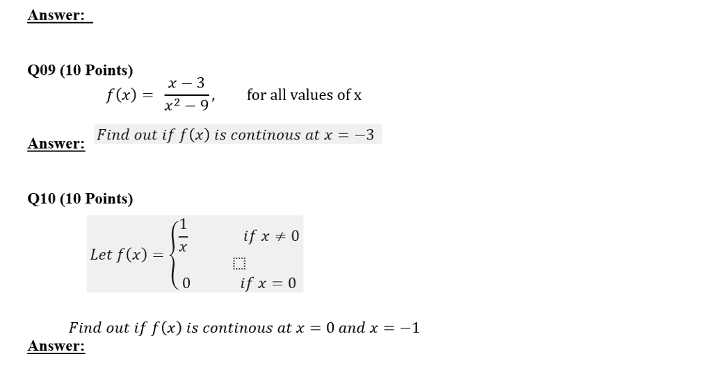 Solved Q05 (10 Points) Consider the following functions; f | Chegg.com
