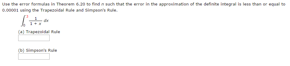 Solved Errors in the Trapezoidal Rule and Simpson's Rule If | Chegg.com
