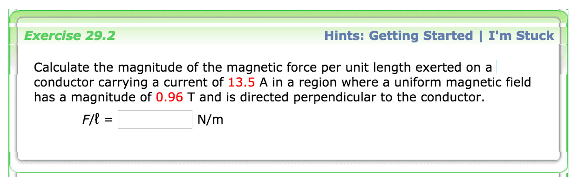 Solved Calculate The Magnitude Of The Magnetic Force Per