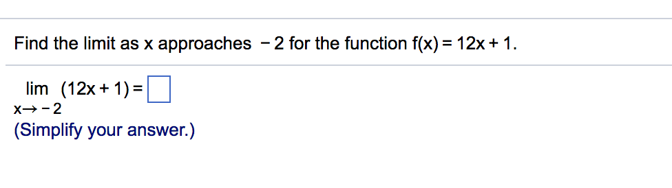 Solved Find the limit as x approaches-2 for the function | Chegg.com