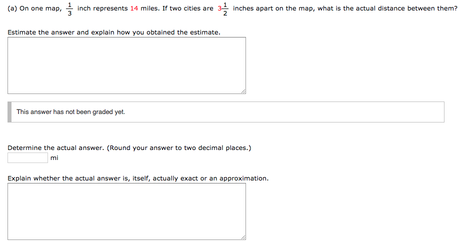 Solved (a) on one map, inch represents 14 miles. If two | Chegg.com