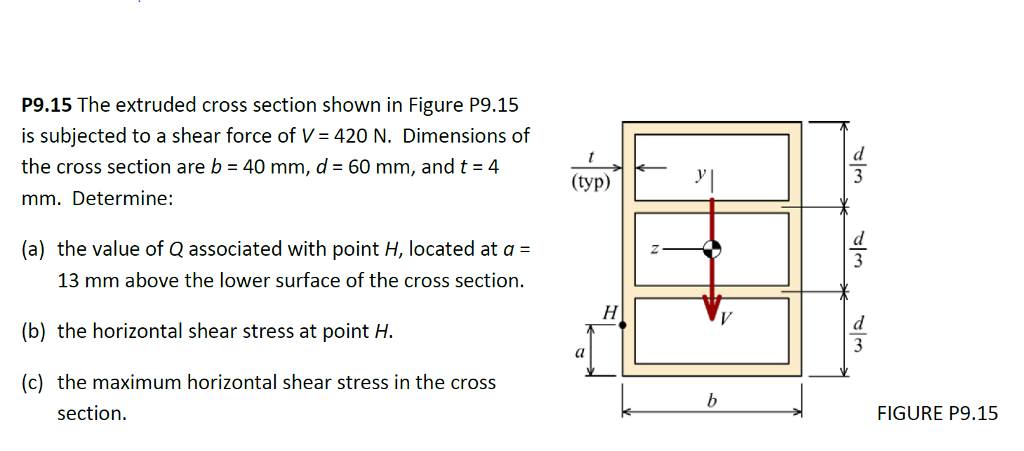 Solved P9.15 The extruded cross section shown in Figure | Chegg.com