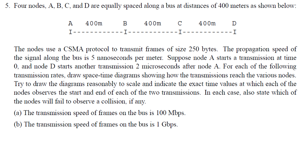 5. Four nodes, A, B, C, and D are equally spaced | Chegg.com