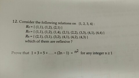 Solved Consider the following relations on [1, 2, 3, 4}: | Chegg.com