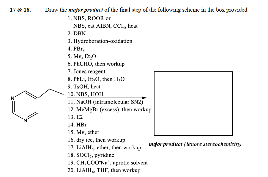 Solved 17 & 18. Draw the major product of the final step of | Chegg.com