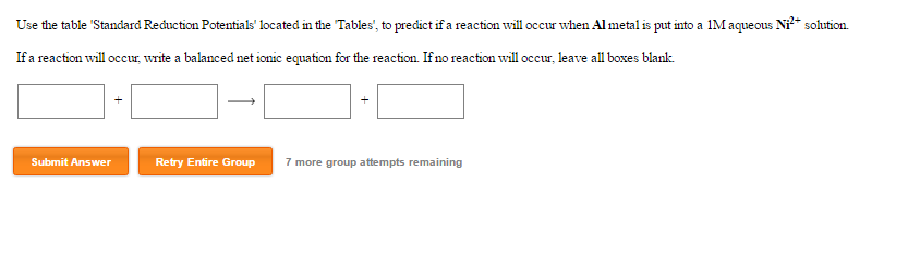 Solved Use the table Standard Reduction Potentials' located | Chegg.com