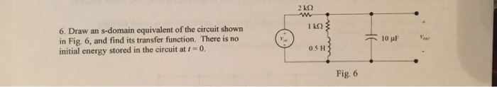 Solved Draw an s- domain equivalent of the circuit shown in | Chegg.com