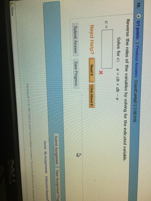 Solved 10. 01 points Previous Answers CraudColAlg5 | Chegg.com Solved 10. 01 points Previous Answers CraudColAlg5 | Chegg.com