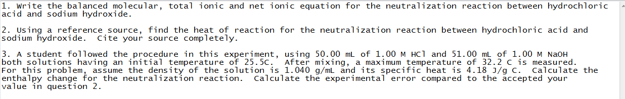 Solved Write the balanced molecular, total ionic and net | Chegg.com