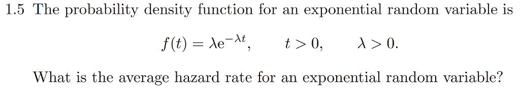Solved 1.5 The probability density function for an | Chegg.com