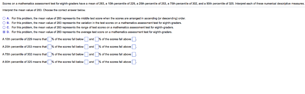 Solved Scores on a mathematics assessment test for | Chegg.com