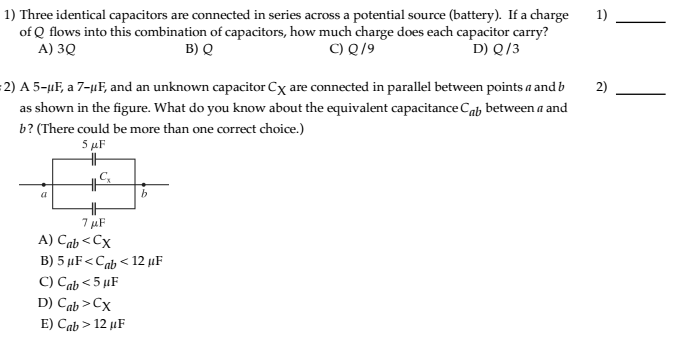 Solved Three identical capacitors are connected in series | Chegg.com