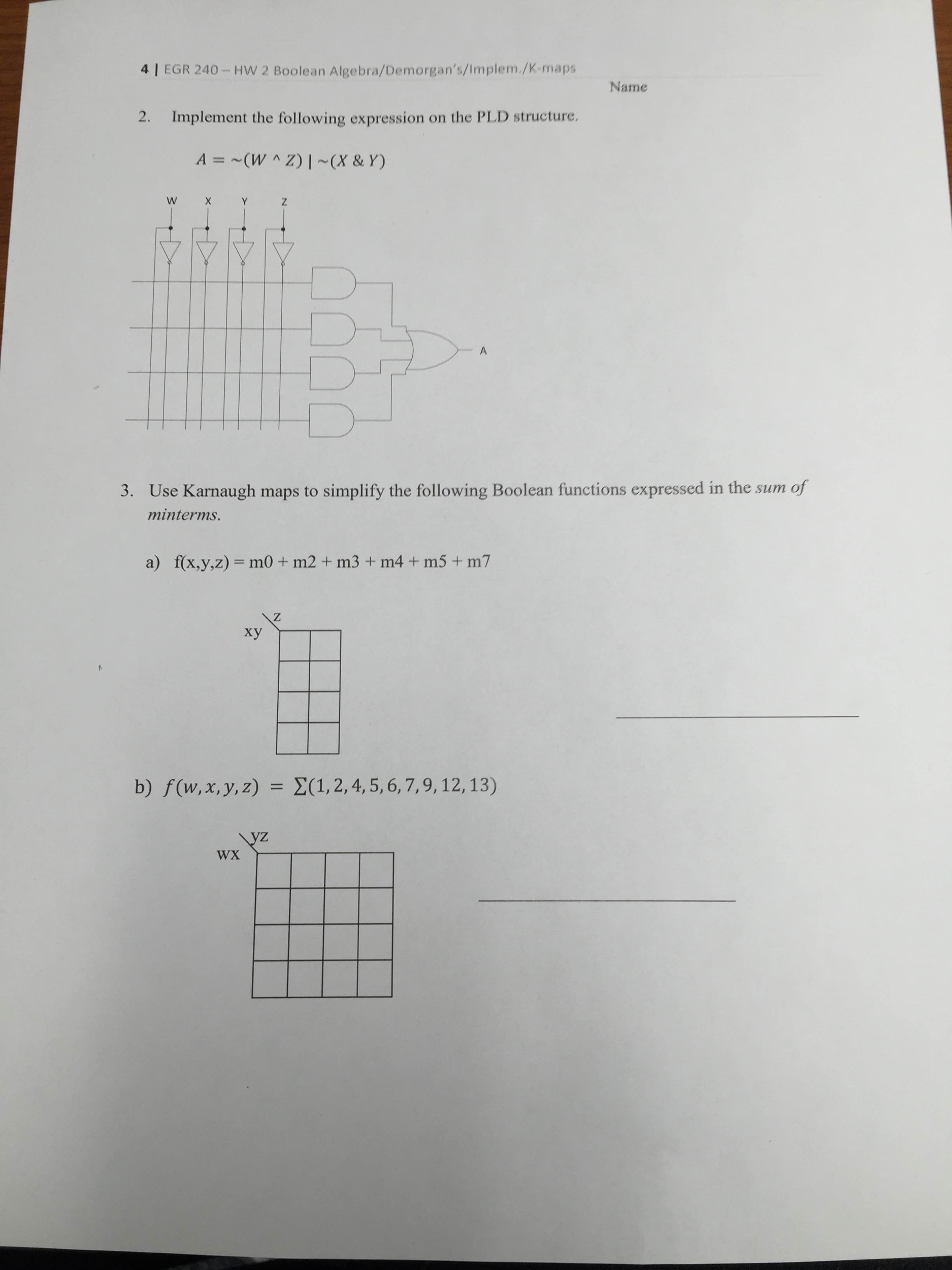 Solved Implement the following expression on the PLD | Chegg.com