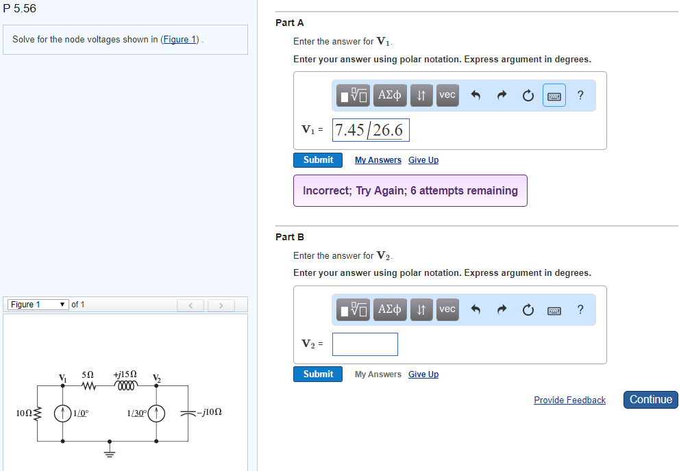 Solved P 5.56 Part A Solve for the node voltages shown in | Chegg.com