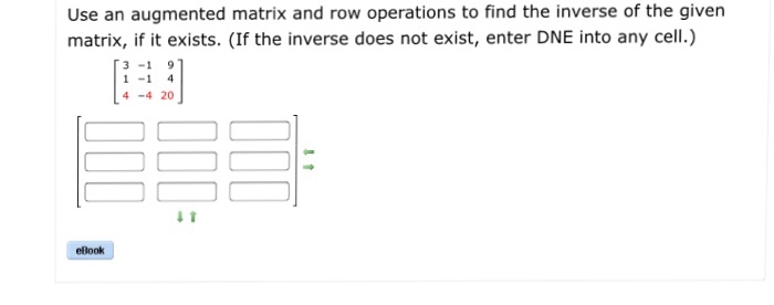 Solved Use an augmented matrix and row operations to find | Chegg.com