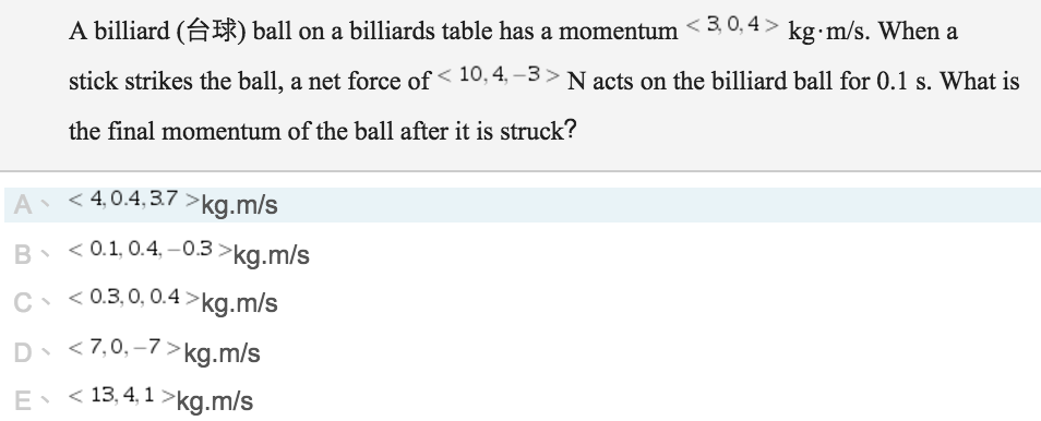 Solved A billiard (fi R) ball on a billiards table has a | Chegg.com