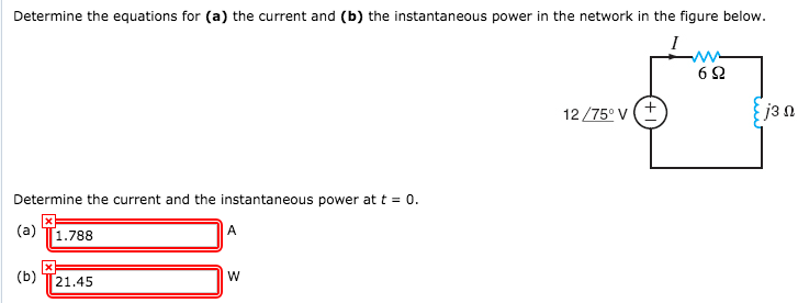 Solved Determine the equations for (a) the current and (b) | Chegg.com