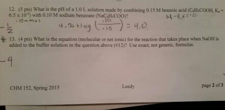 Solved 13. What is the equation (molecular or net ionic) for | Chegg.com