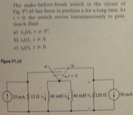 Solved The make before break switch in the circuit of has | Chegg.com