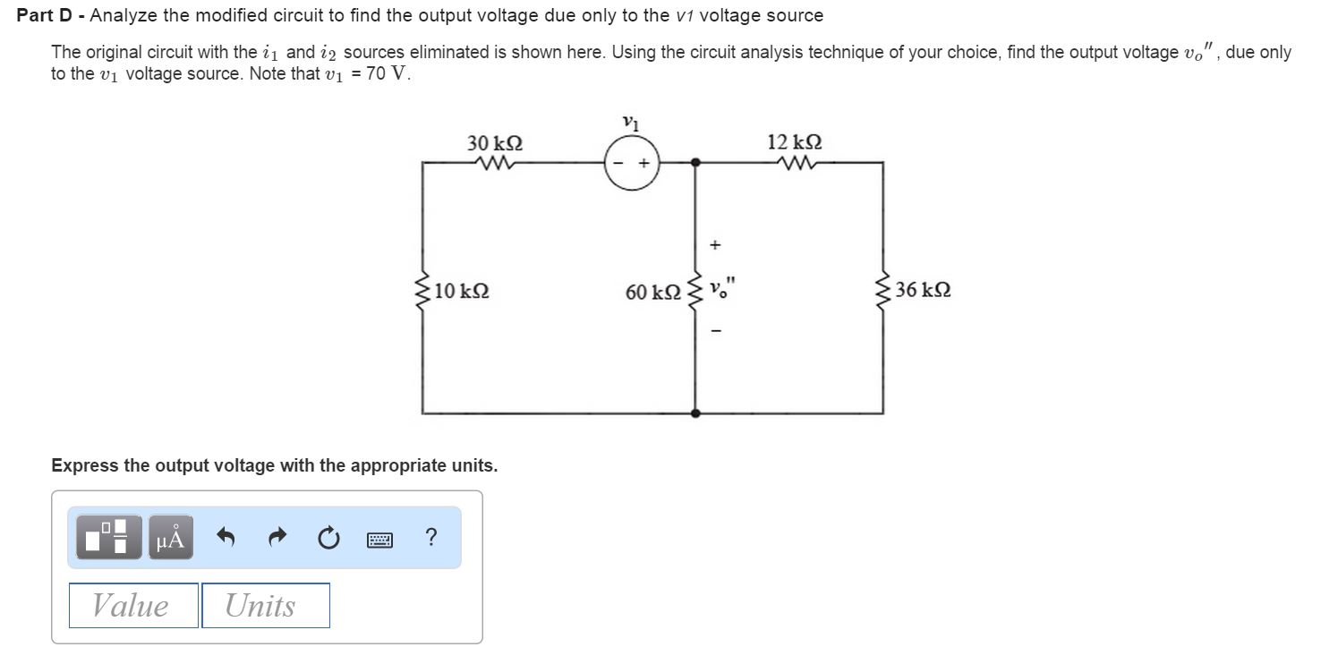 Solved Part D - Analyze the modified circuit to find the | Chegg.com