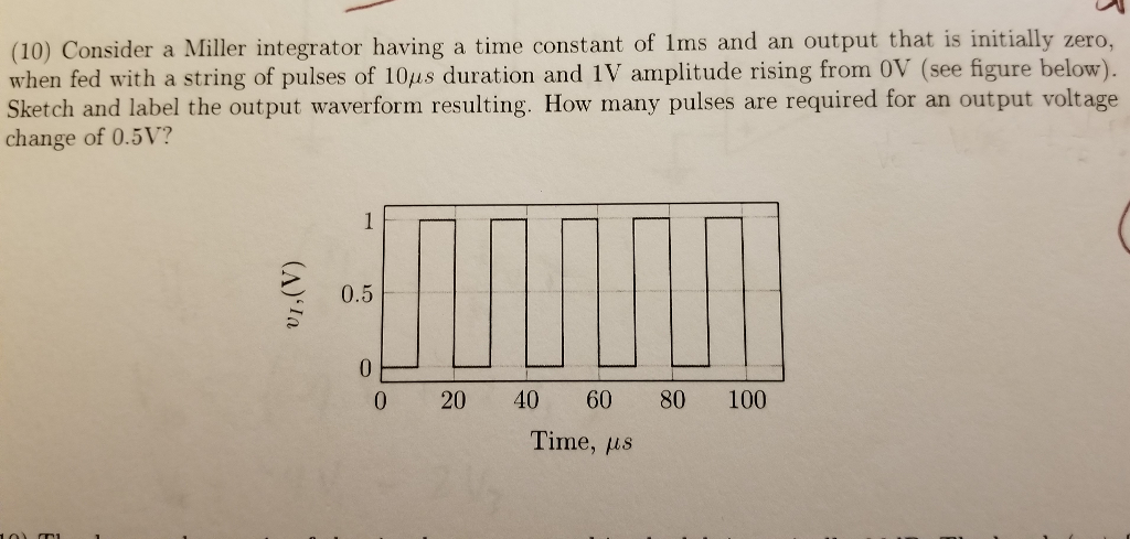 Solved (10) Consider a Miller integrator having a time | Chegg.com