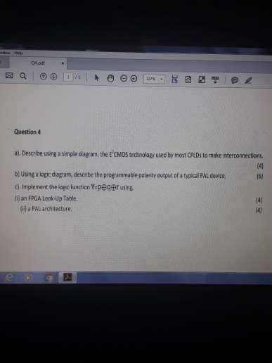 04 pdf Question 4 a). Describe using a simple | Chegg.com