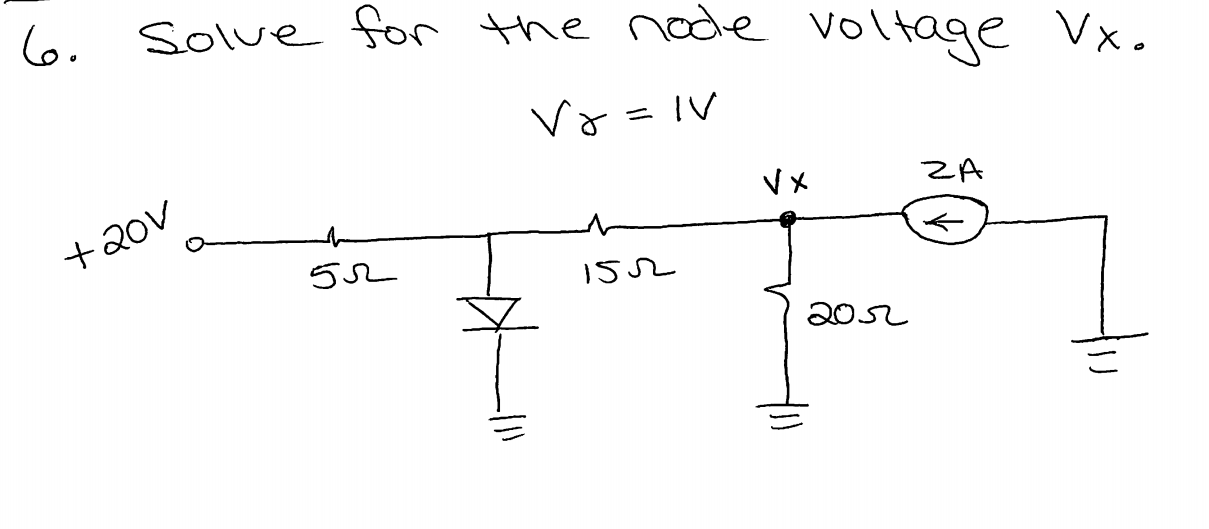 Solved Solve for the node voltage Vx. | Chegg.com